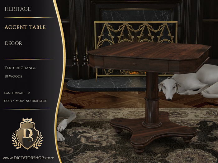 Second Life Marketplace - [Ds] Heritage - Accent Table Decor